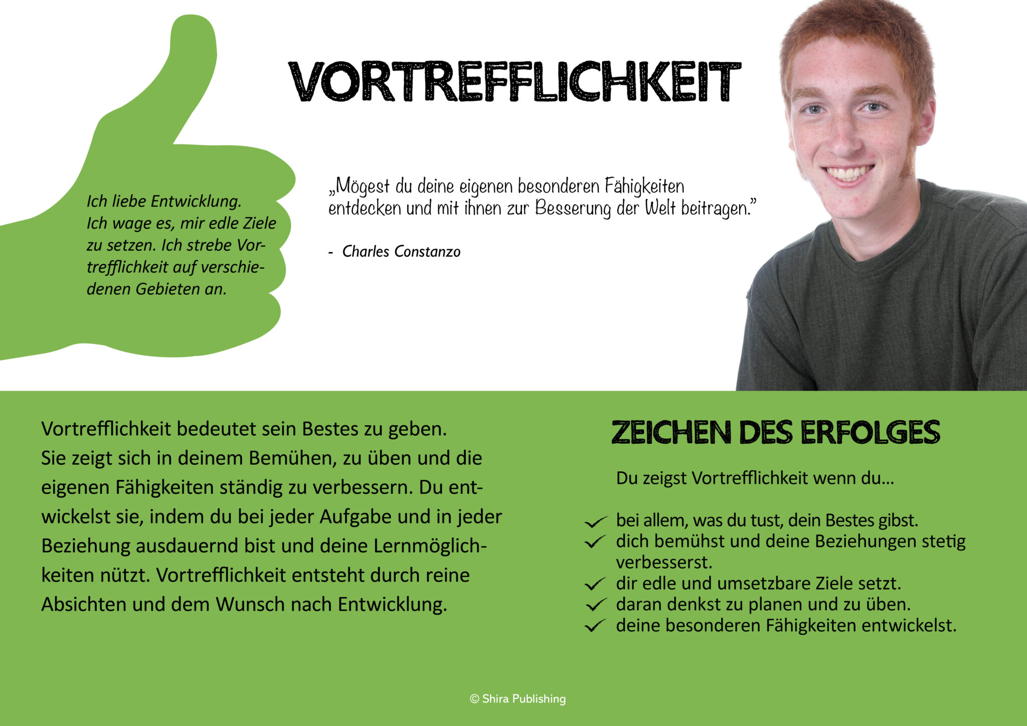 10 Plakate über 10 verschiedene Tugenden – Jugend – Shira Publishing